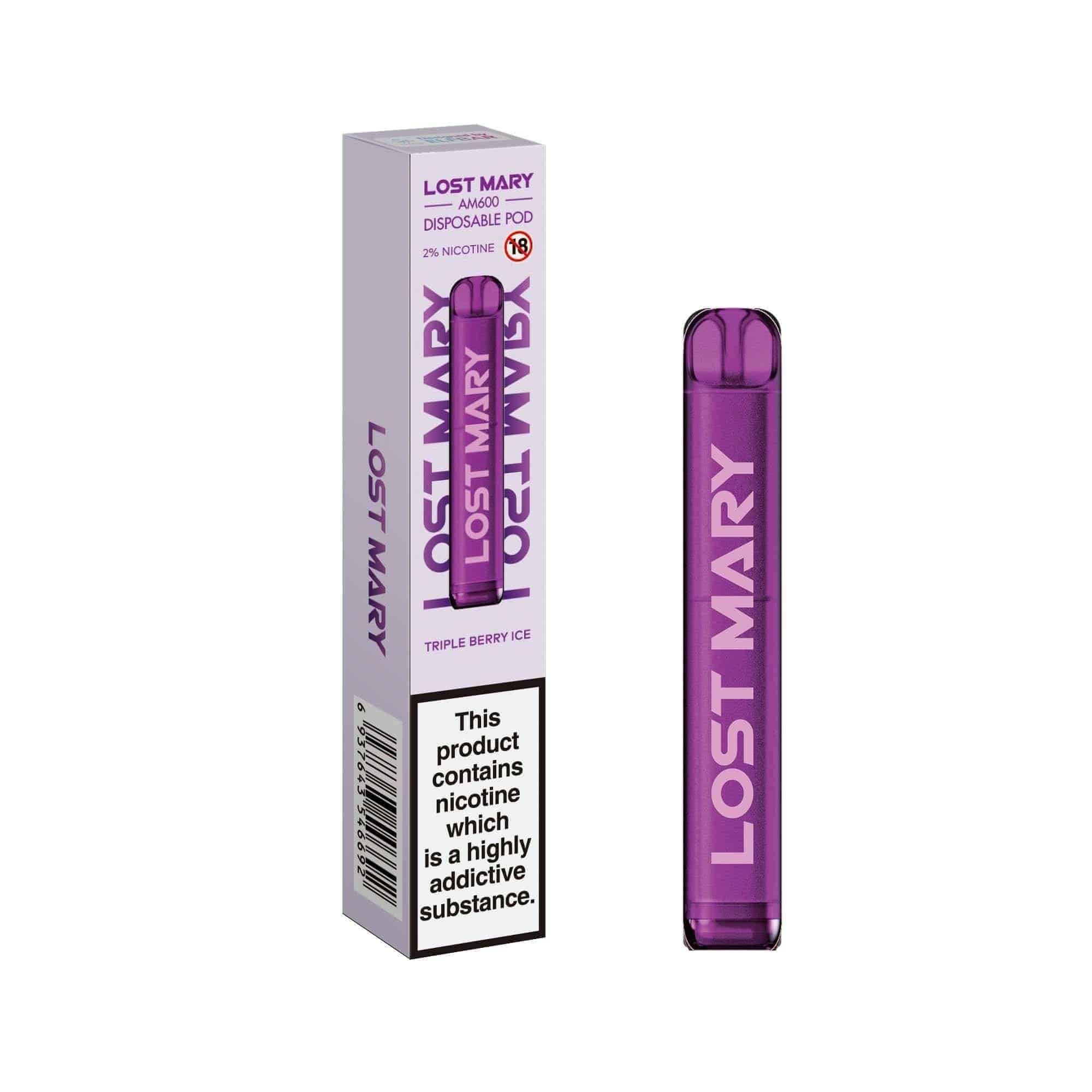 Triple Berry Ice Lost Mary Am600 Disposable Vape Device By Elf Bar Mt